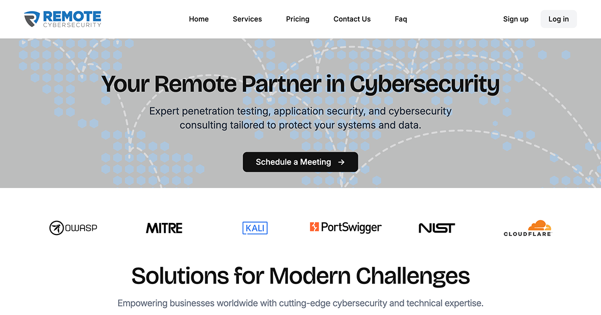 Remote Cybersecurity | Penetration Testing & Security Consulting